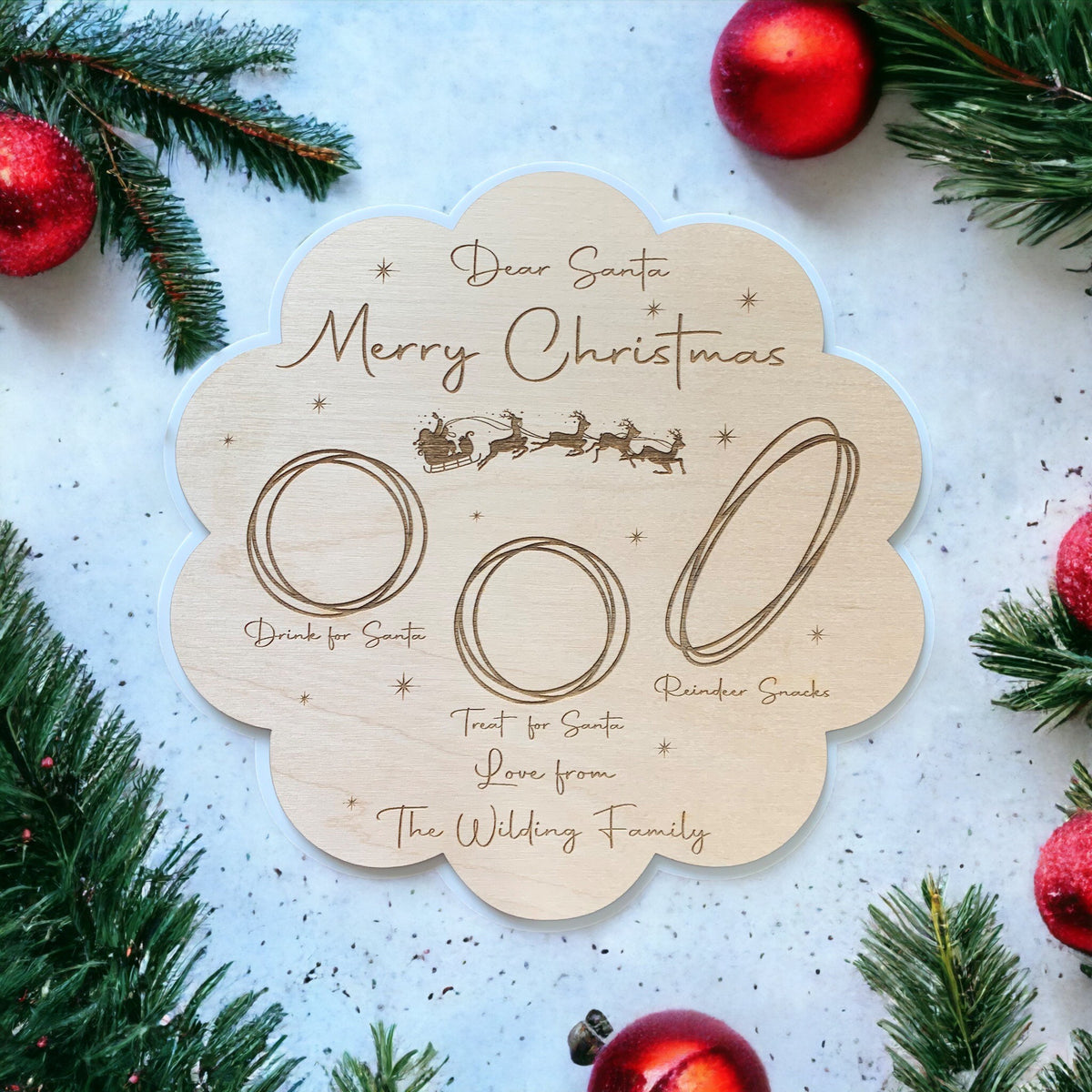 Santa Treat Plate - Mac Creations - Round Santa Plate