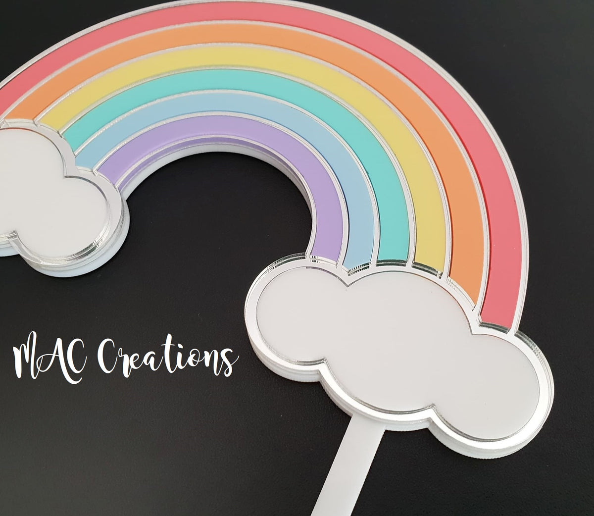 Rainbow Cake Topper | Personalised | Mac Creations Laser Co