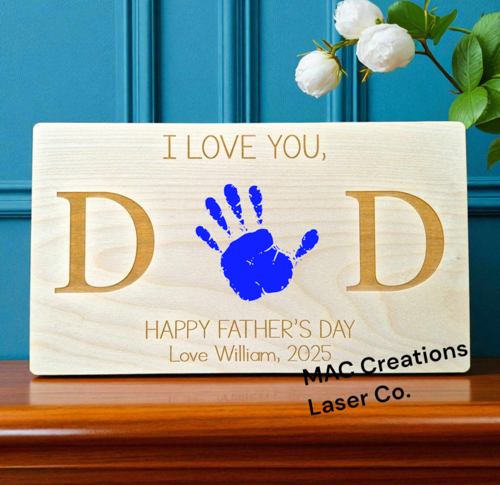 Personalised DAD Handprint Sign- Father's Day Gift- MAC Creations
