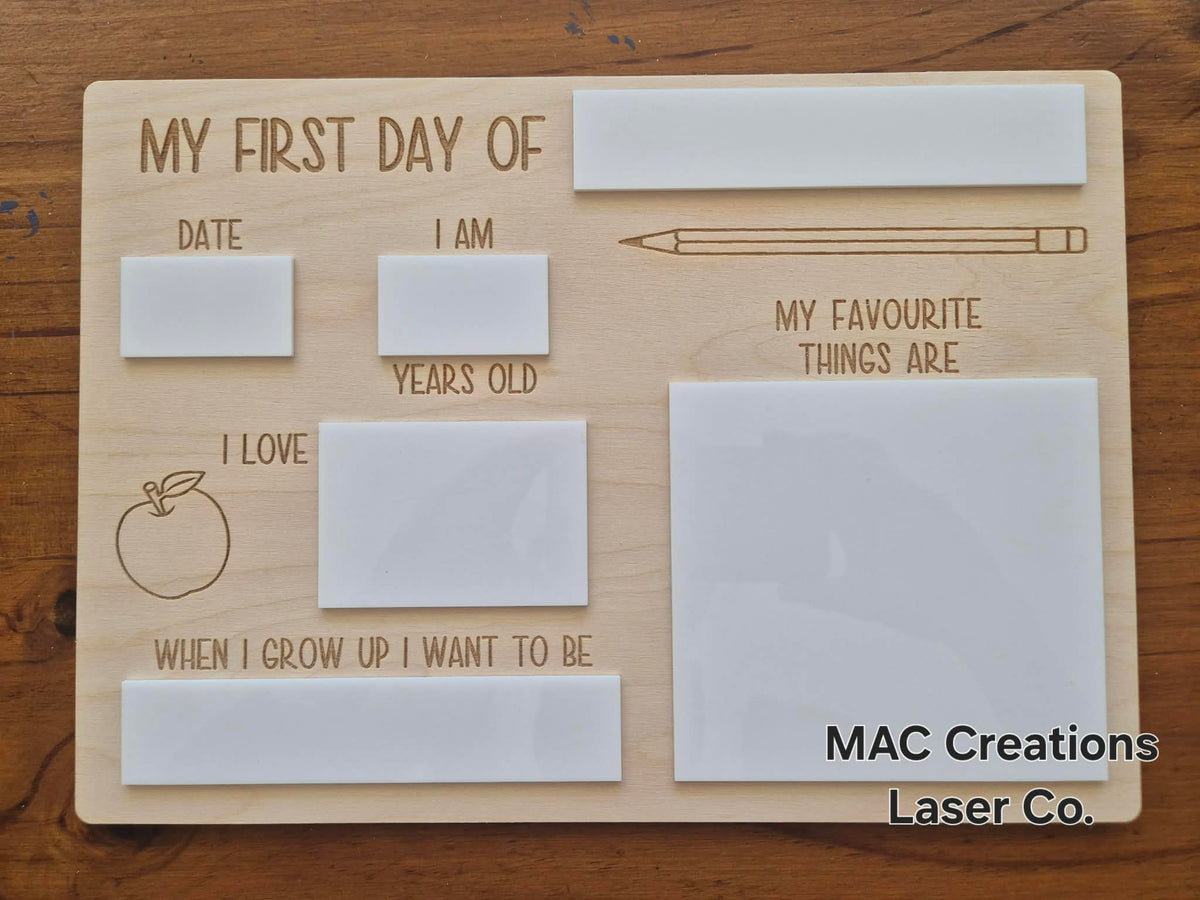 Double sided First Day/Last Day Board - First Day Board - Last Day Board