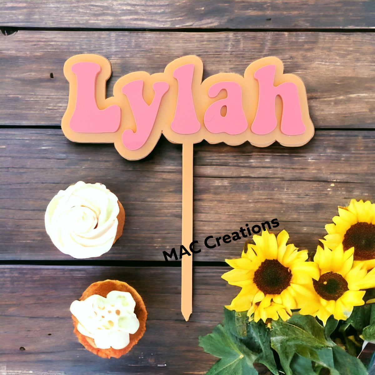 Retro NAME Cake Topper