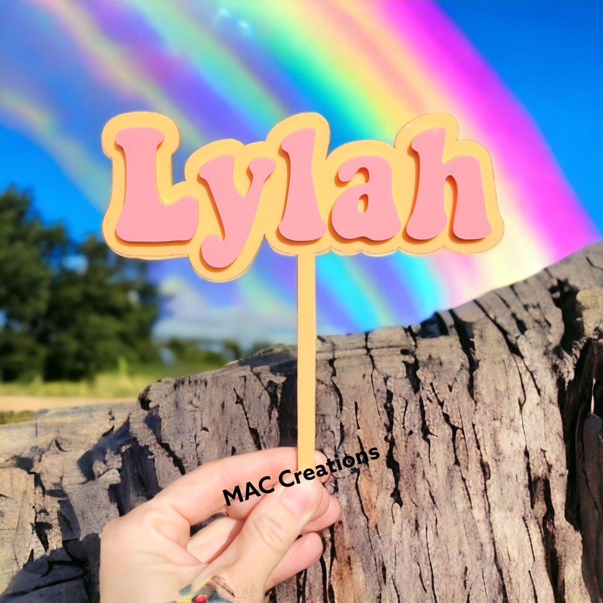 Retro NAME Cake Topper